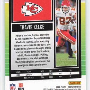 2022 Score #115 Travis Kelce Kansas City Chiefs NFL Football Trading Card