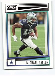 2022 score #221 michael gallup dallas cowboys nfl football trading card