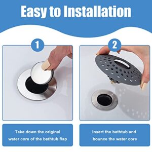 Universal Bathtub Stopper, Upgraded Bathroom Shower Drain Hairpin / with Drain Catcher / pop-up Drain Filter / for 1.6-2.0 inch Bathtub Stopper