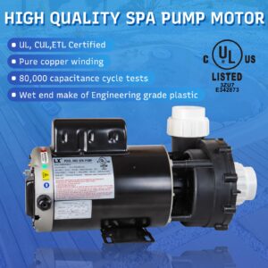 LINGXIAO SPA Pump, 4HP Hot Tub Pump - 2 Speed LX SPA Pump Motor 220-240V, 2" Port, 56 Frame (Model: 56WUA400-II)