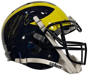 jj mccarthy signed michigan wolverines schutt full size authentic helmet jsa coa - autographed college helmets