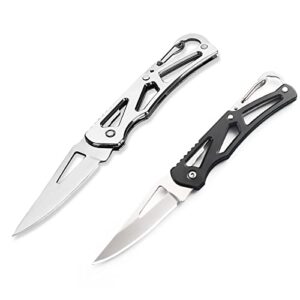 gerderk 2 pack small pocket knife for men only 2.5 in. blade - edc knife for camping hiking fishing (2 color)