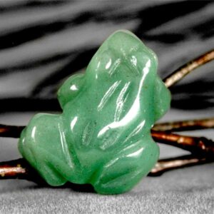 Lucky Green Aventurine Frog Totem Stone Carving Figurine