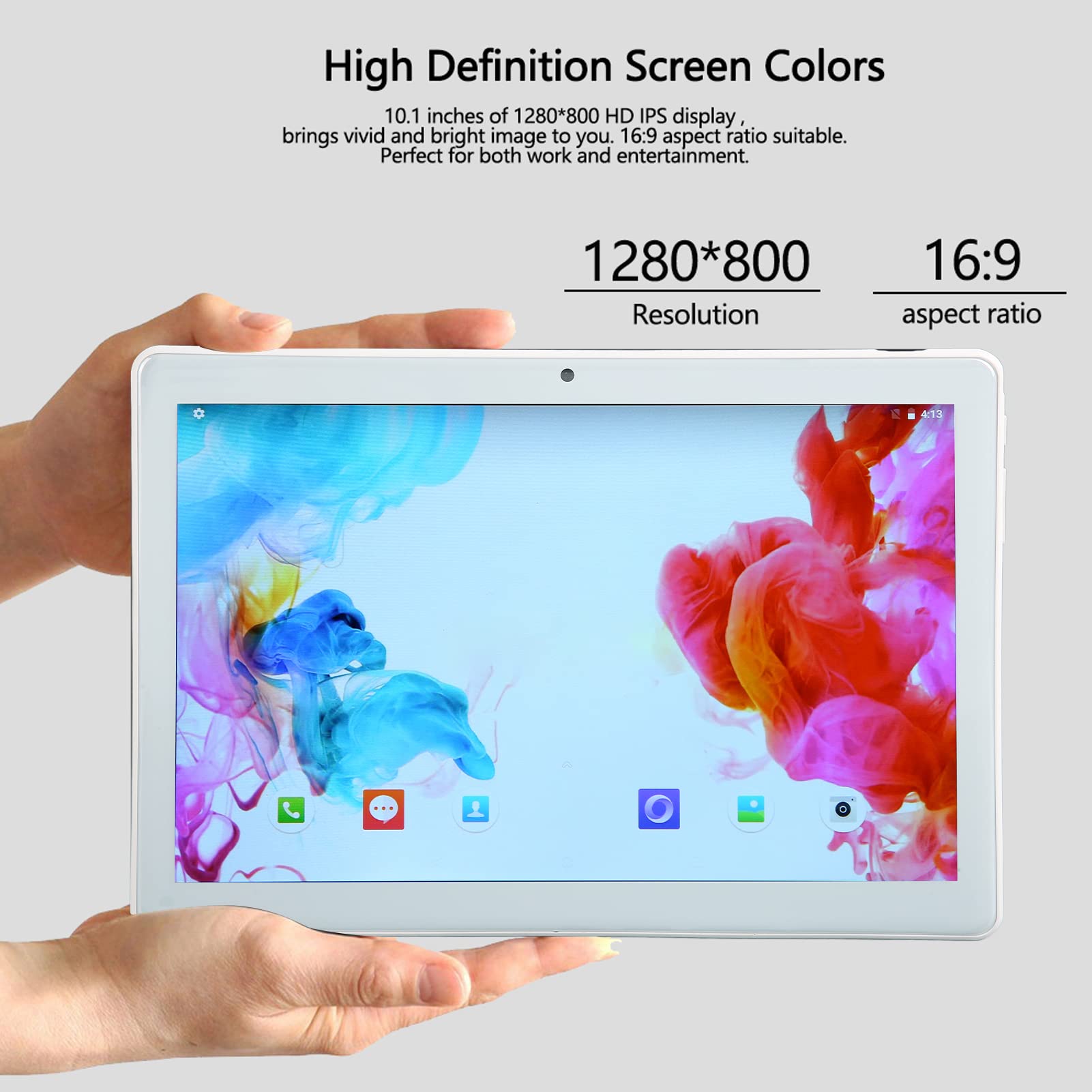 Naroote Touch Screen Tablet, IPS LCD Display 10.1 Inch Tablet Dual SIM 4G LTE Call 100-240V for Entertainment (US Plug)