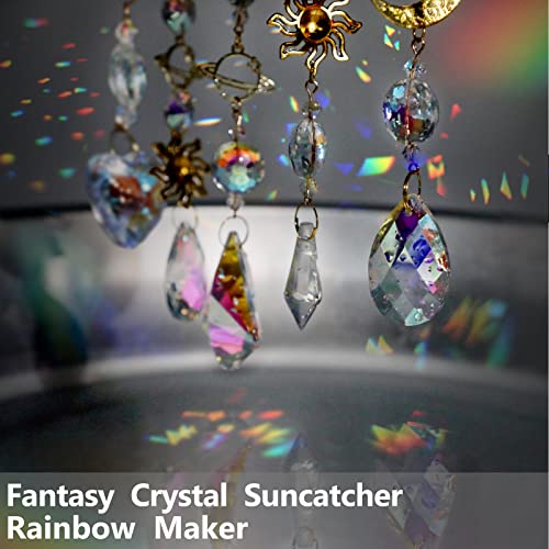 Gpurplebud Sun Catchers Indoor Window - 5 Pieces Hanging Crystal Suncatcher for Window Rainbow Prism Crystal Decorations for Home Wedding Car Party Patio Garden Decor (5 Model)