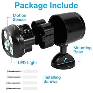 DONLINE Outdoor Motion Sensor Light Battery Powered LED Spotlight, Waterproof Motion Detector Security Light 800 Lumen with Adjustable Heads Auto On Off for Porch Stair Hallway Garage Wall Shed