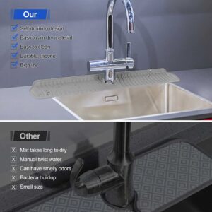 Derlights 24Inch Kitchen Sink Splash Guard, Silicone Faucet Mat Sink Water Splash Guard, Faucet Splash Catcher, Silicone Deflector Under The Faucet, Keep Kitchen and Bathroom Sinks Dry