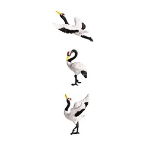 alasum 3pcs simulated red-crowned crane office decore the office decor micro landscape decorations red-crowned crane adornments terrarium decorations cake decorations tropical bird figure