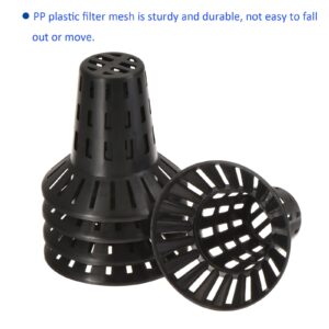 M METERXITY 5 Pack Plant Pot Hole Mesh Pads - Cone Shape Bonsai Flowerpot Drainage Grid Screen Apply to Outdoor/Garden (60x65mm, Black)