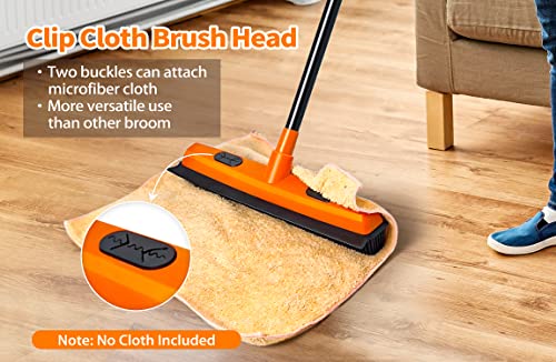 JEHONN Rubber Broom Carpet Rake for Pet Hair Remover, Fur Removal with Squeegee, Portable Detailing Brush Brush, 54 Inches Telescopic Long Handle for Fluff Carpet