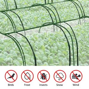 50% Larger 116"(L) X 40"(W) X 32"(H) Green Houses for Outside Heavy Duty,Steel Frame with Waterproof UV Protect PVC Plastic Covering,Cloche Tunnels with 3 Large Roll-up Zipper Door,Outdoor Indoor Use