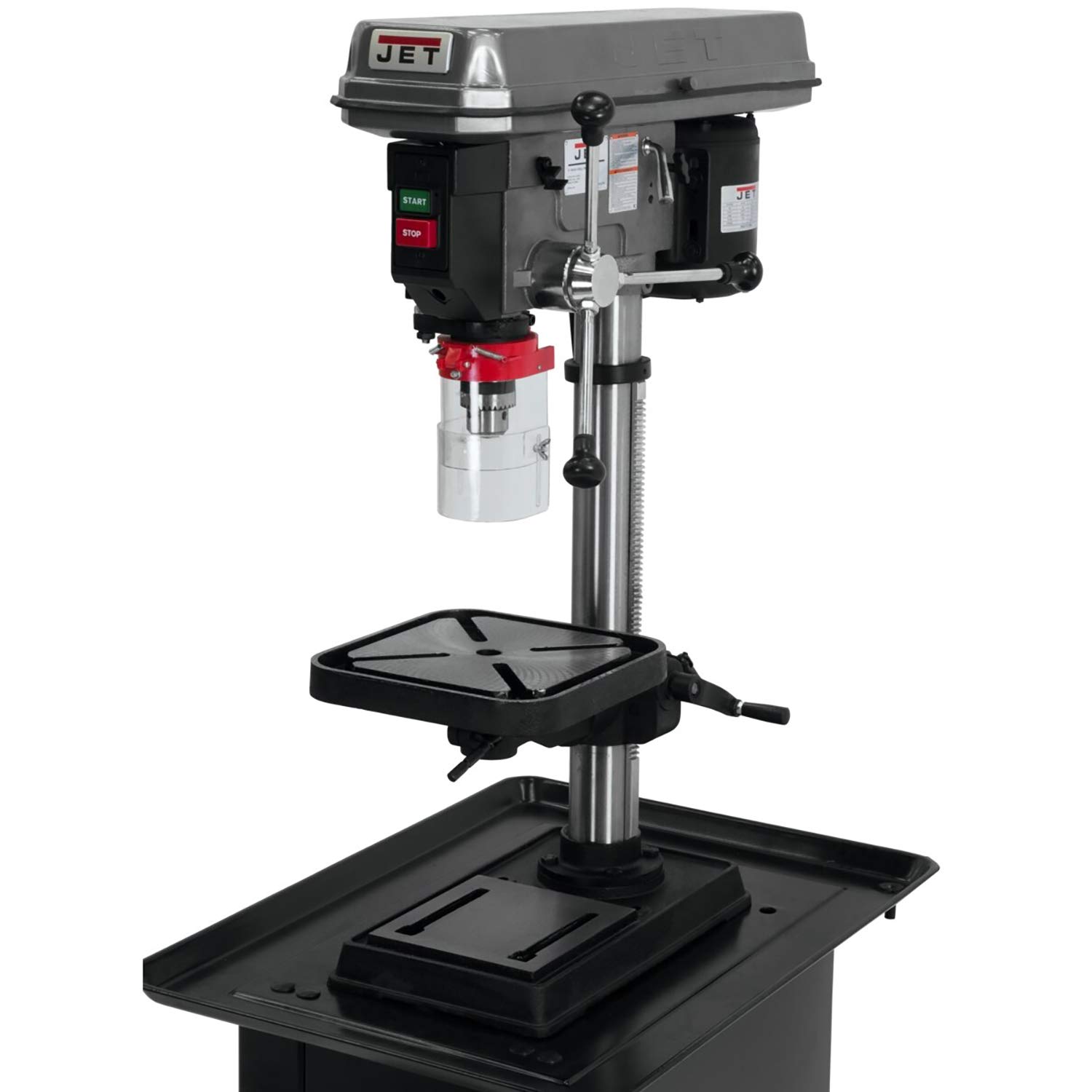 JET J-2530, 15-Inch Benchtop Drill Press, 3/4-HP, 115V 1PH (354401) & Wilton LP4 Low Profile Drill Press Vise, 4" Jaw Width, 4" Jaw Opening (11744)