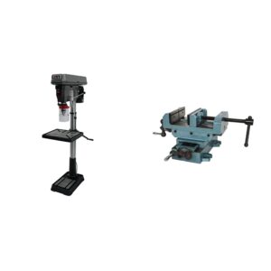 jet jdp-20mf, 20-inch floor drill press, 1ph 115/230v (354170) & wilton cs6, 6" cross slide drill press vise, 6” jaw opening, 2” jaw depth (11696)