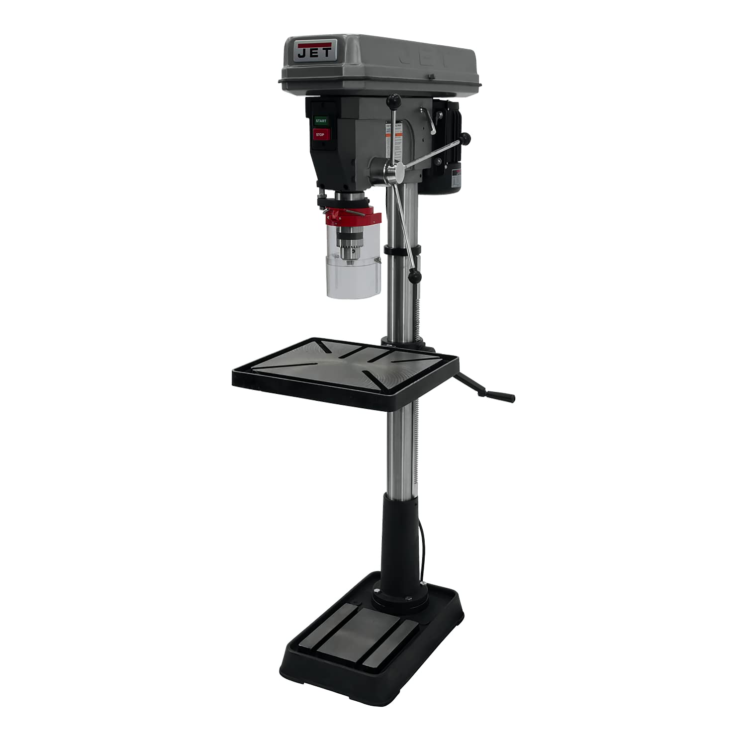 JET JDP-20MF, 20-Inch Floor Drill Press, 1Ph 115/230V (354170) & Wilton CS6, 6" Cross Slide Drill Press Vise, 6” Jaw Opening, 2” Jaw Depth (11696)