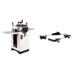 jet jwp-15bhh, 15-inch planer, helical cutterhead, 3hp, 1ph 230v (722155) & jmb-umb universal mobile base, 18" x 18" to 28" x 28" (708118)