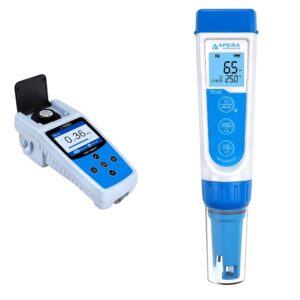 apera instruments water quality tester bundle - turbidity meter + ph/ec/tds/salinity multi-parameter pocket tester kit