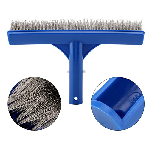 LIYJTK 10" Stainless Steel bristled Pool Brush, Pool Brush with Handle for Cleaning Pool Walls, Tiles, Floor to fit Most Poles