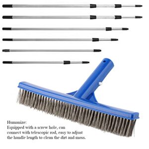 LIYJTK 10" Stainless Steel bristled Pool Brush, Pool Brush with Handle for Cleaning Pool Walls, Tiles, Floor to fit Most Poles