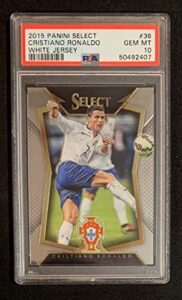 cristiano ronaldo 2015 panini select soccer card #36 graded psa 10