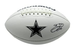 emmitt smith hof autographed dallas cowboys logo white football prova - autographed footballs