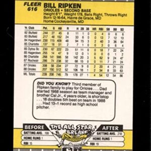 1989 FLEER #616E BILLY RIPKEN NMMT ORIOLES