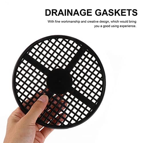 HANABASS 20 pcs Plastic Drainage Bonsai Office from Gaskets Away Screens Bottom Flowing Net Mats Size Loss Pot Pad Breathable Plant Keep Garden with M Planter for Soil Patio Home Hollow