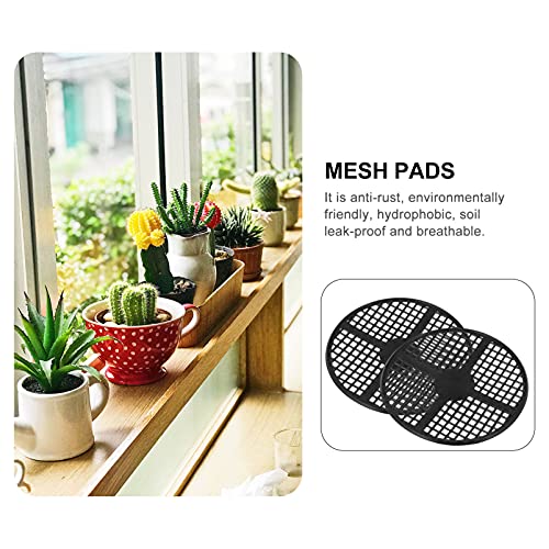 HANABASS 20 pcs Plastic Drainage Bonsai Office from Gaskets Away Screens Bottom Flowing Net Mats Size Loss Pot Pad Breathable Plant Keep Garden with M Planter for Soil Patio Home Hollow