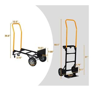 Moving Platform Hand Truck,Purpose 2 Wheel Dolly Cart and 4 Wheel with Swivel Wheels 330 Lbs Capacity Heavy for Warehouse/Garden/Grocery