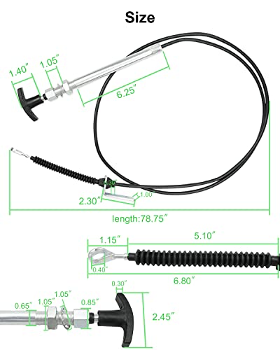 AM134404 Spout Control Input Cable Fit for John Deere, Chute Deflector Cable Fits for JD 44" Snow Blower on L 100 110 120 130 X 300 320 340 500 520 540 LA 100 110 120