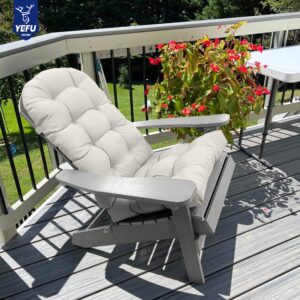 YEFU Adirondack Chair Cushion, Rocking Chair Cushions High Back, Thickened Patio Chair Pad for Indoor and Outdoor, 49x20x5 Inch, Light Gray, 2-Pack