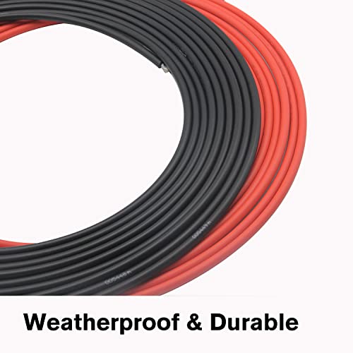 JMELEHW Solar Extension Cable, 25FT 12AWG Tinned Copper PV Wire, UV Resistant Solar Panel Cable for Outdoor RV Automotive Boat (Black + Red Wire)