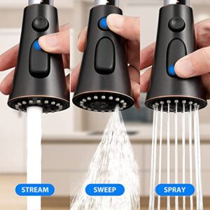 Touchless Kitchen Faucet, ANBSR Kitchen Sink Faucet with Pull Down Sprayer, High Arc Pulldown Single Handle for Motion Sensor, One Hole and 3 Hole 3 Setting Oil Rubbed Bronze Touch Kitchen Faucet