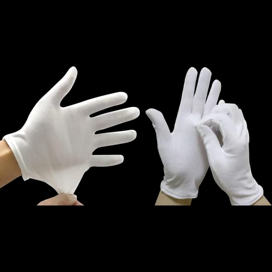 48Pcs White Gloves, 24 Pairs Soft Cotton Gloves， Hgminwarm White Cotton Gloves are Used for Cosmetics, Jewelry Coin Inspection, Inspection Gloves, Service Gloves. Stretchable Moisturizing Gloves