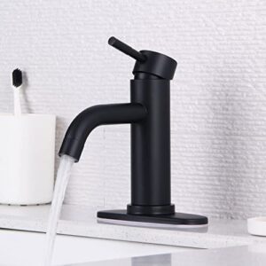 woen-flow matte black bathroom faucet sink faucets vanity vessel faucet & deck plate 1 or 3 hole washroom taps lavatory faucet stainless steel cupc certified single hole handle