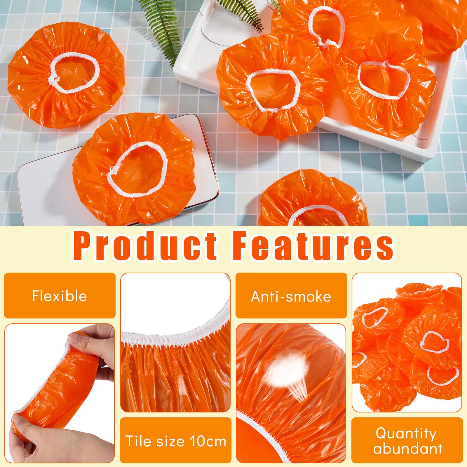 Smoke Detector Fire Alarm Dust Cover Paint Cover Thicken Elastic Smoke Detector Cover Stretch Plastic Fire Alarm Cover During Cooking or Baking, Orange (24)