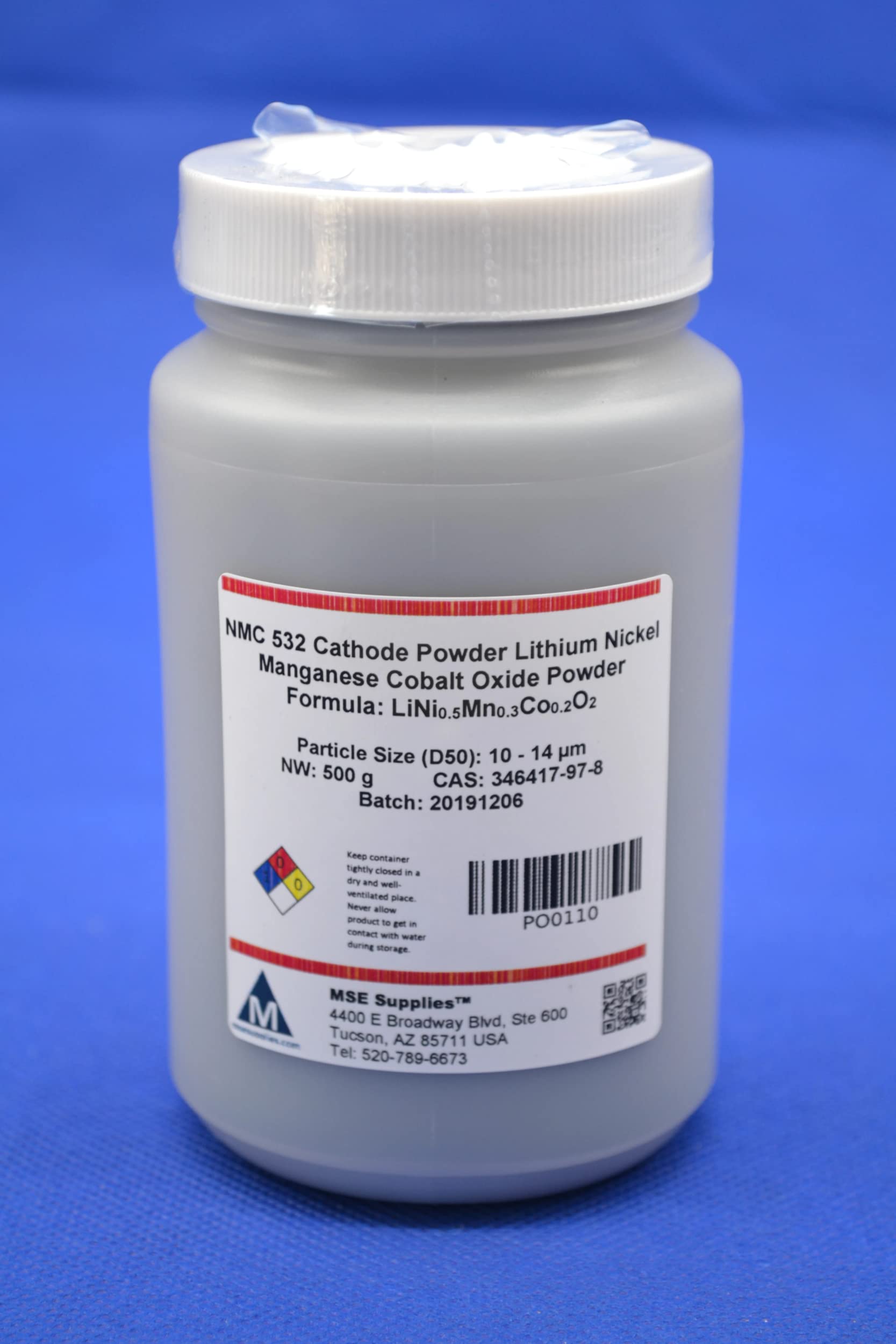 Lithium Nickel Manganese Cobalt Oxide LiNi0.5Mn0.3Co0.2O2 NMC 532 Cathode Powder 500g