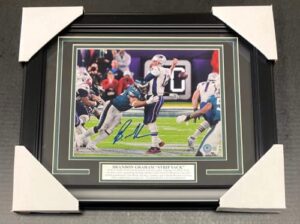 brandon graham autographed 8x10 strip sack tom brady framed photo beckett holo