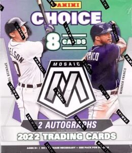 2022 panini mosaic choice baseball box (8 cards/bx)