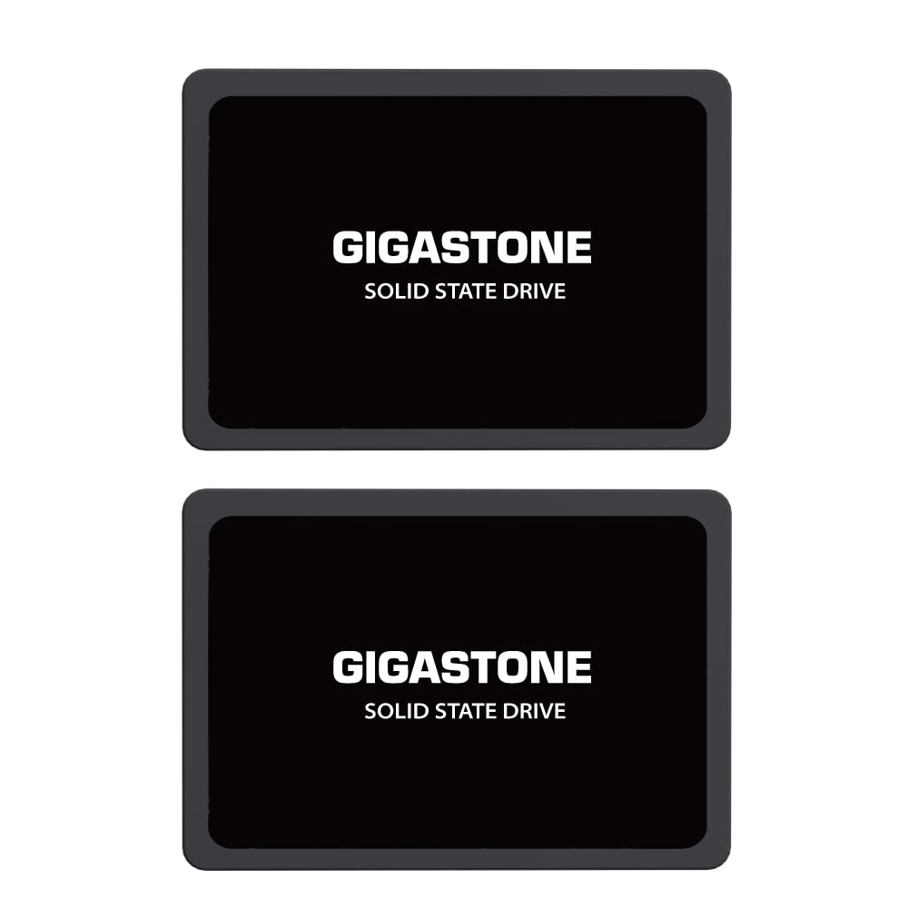 Gigastone 2-Pack 250GB SSD SATA III 6Gb/s. 3D NAND 2.5" Internal Solid State Drive, Read up to 500MB/s. Compatible with PC, Desktop and Laptop, 2.5 inch 7mm (0.28”)