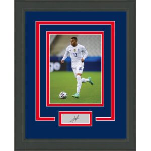 framed kylian mbappe facsimile laser engraved signature auto france 14x17 soccer futbol photo