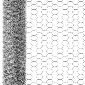 TOYPOPOR Chicken Wire 40cm x 15m, Outdoor Anti-Rust Hexagonal Galvanized Chicken Wire Fencing, Chicken Wire Mesh to Protect Gardening Plants Vegetables Flowers Fruits from Dogs, Rabbits,Squirrels