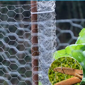 TOYPOPOR Chicken Wire 40cm x 15m, Outdoor Anti-Rust Hexagonal Galvanized Chicken Wire Fencing, Chicken Wire Mesh to Protect Gardening Plants Vegetables Flowers Fruits from Dogs, Rabbits,Squirrels