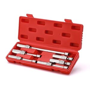 ementol 6pcs 3/8" drive magnetic swivel spark plug socket set, 12 point, cr-v, extension sockets, includes 9/16-inch, 5/8-inch, 13/16-inch, 14mm sockets