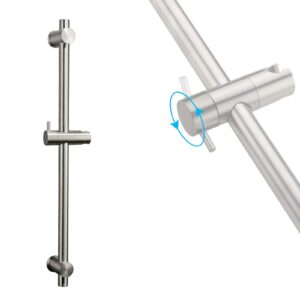 hamoler 24 inch shower slide bar with adjustable shower holder stainless steel wall mount sliding bar, brushed nickel