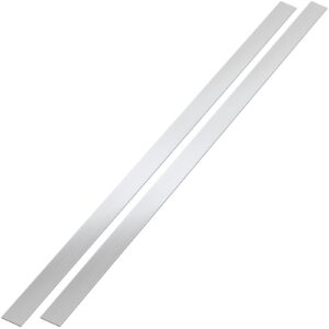 2 pcs stainless steel trim strips 304 brushed stainless steel trim metal finishing sheet metal gap strip filler trim for kitchen tools (silver, 1 x 30 inch)