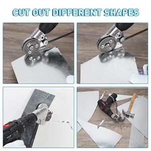 Upgraded Electric Drill Plate Cutter, 2024 Newest Metal Nibbler Drill Attachment with Adapter, DIY Metal Drill Attachment, Sheet Metal Knife for Cutting Iron, White Sheet, Steel,Copper, Aluminum