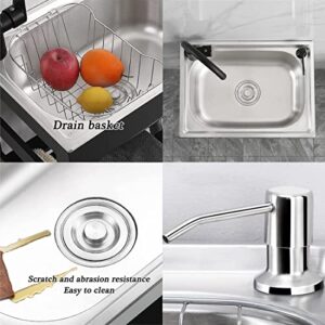 Free Standing Utility Sink for Washing, Stainless Steel Outdoor Station, Single Bowl Commercial Kitchen Sink Farmhouse Simple Laundry Sink With Faucet Undershelf for Bathroom Laundry Room ( Color : Co