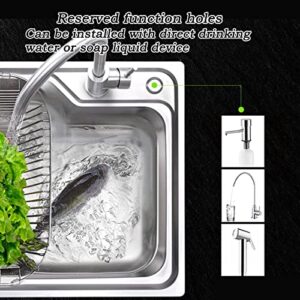 Free Standing Utility Sink for Washing, Stainless Steel Outdoor Station, Single Bowl Commercial Kitchen Sink Farmhouse Simple Laundry Sink With Faucet Undershelf for Bathroom Laundry Room ( Color : Co