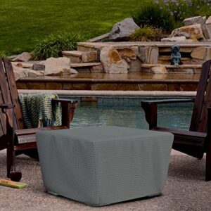 Covers & all Square Fire Pit Cover with Elastic, 160 GSM Duro Pro UV Resistant Made of Breathable Non-Woven Fabric Ideal for Indoors/Outdoors (30"W x 30"D x 12"H, Gray)