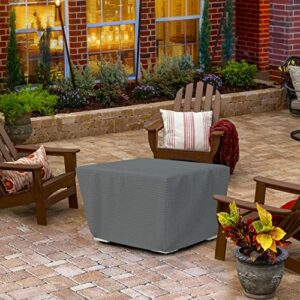 Covers & all Square Fire Pit Cover with Elastic, 160 GSM Duro Pro UV Resistant Made of Breathable Non-Woven Fabric Ideal for Indoors/Outdoors (30"W x 30"D x 12"H, Gray)